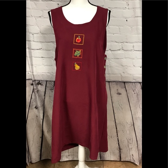Original Ty Wear | Dresses | Original Ty Wear Embroidered Burgundy ...
